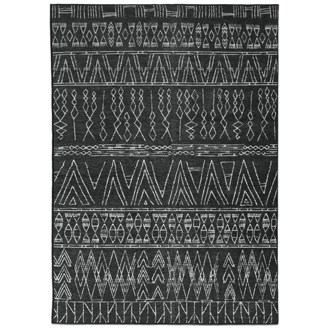 black pattern rug