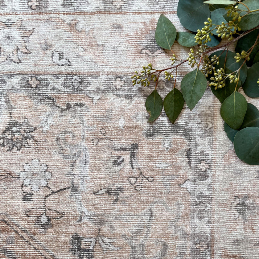 Amara - Blush/Grey - Washable Rug– Tumble