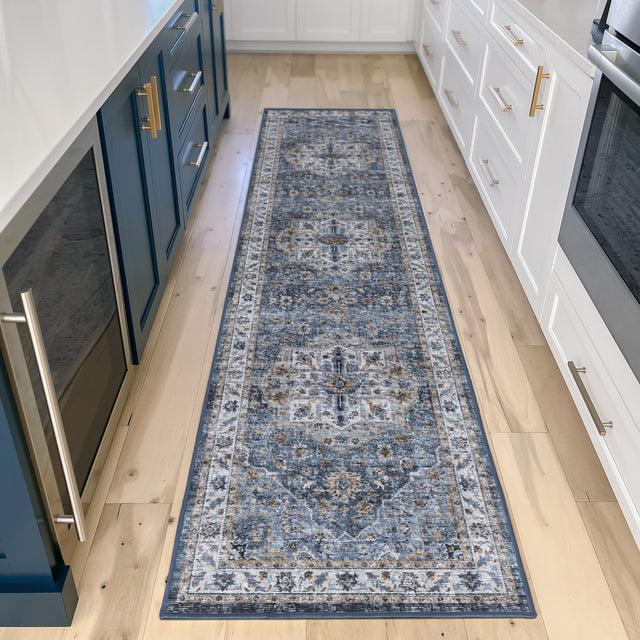 Amara - Indigo/Beige - Washable Rug– Tumble