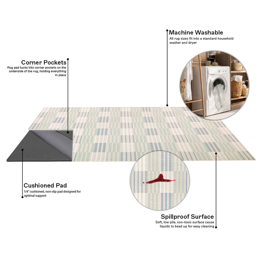 Arlo Blue/Ivory - Washable Rug– Tumble