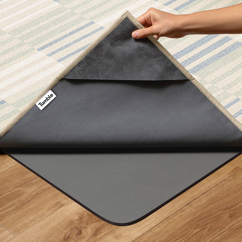 Arlo Blue/Ivory - Washable Rug– Tumble