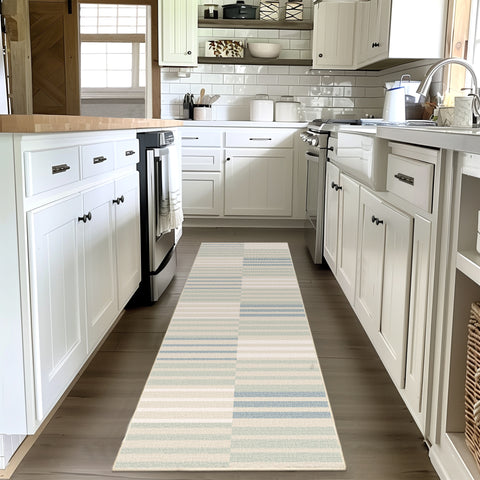 Arlo Blue/Ivory - Washable Rug– Tumble