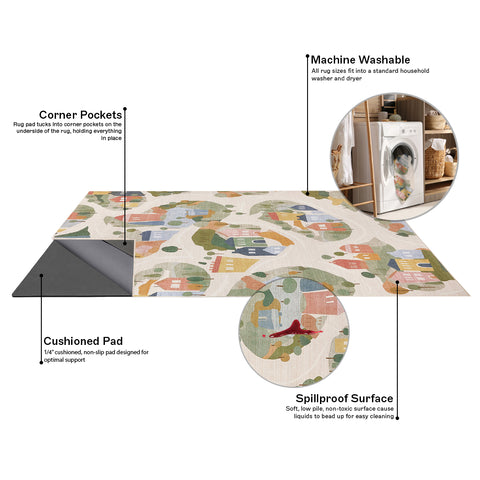 Brooklyn - Sand/Multi - Washable Rug– Tumble