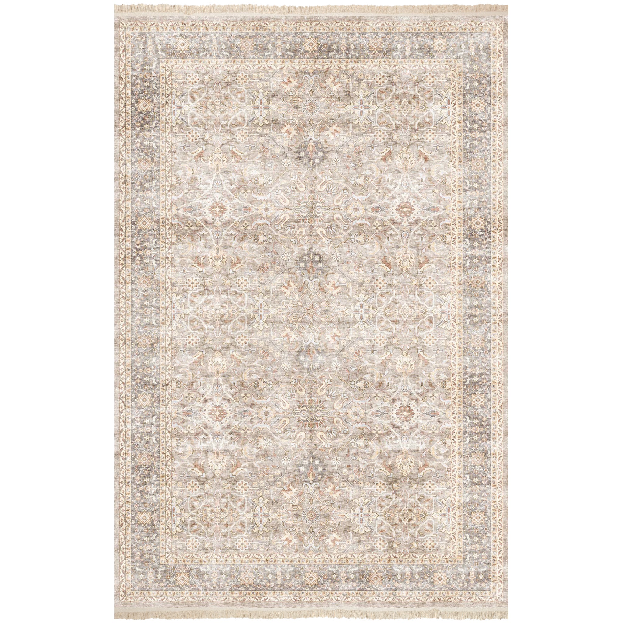 Lisa - Taupe/Multi - Washable Rug– Tumble